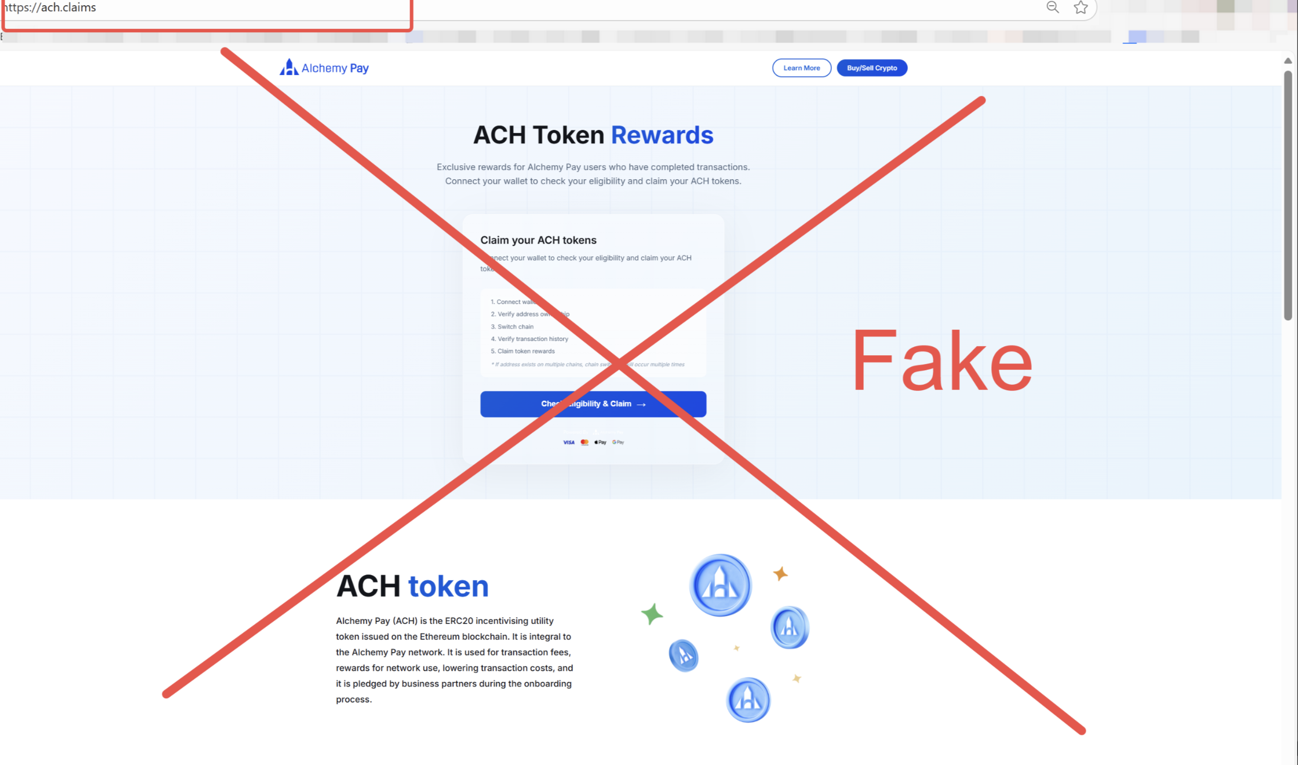 Phishing Alert: Fake ACH Token Rewards Scam – Alchemy Pay